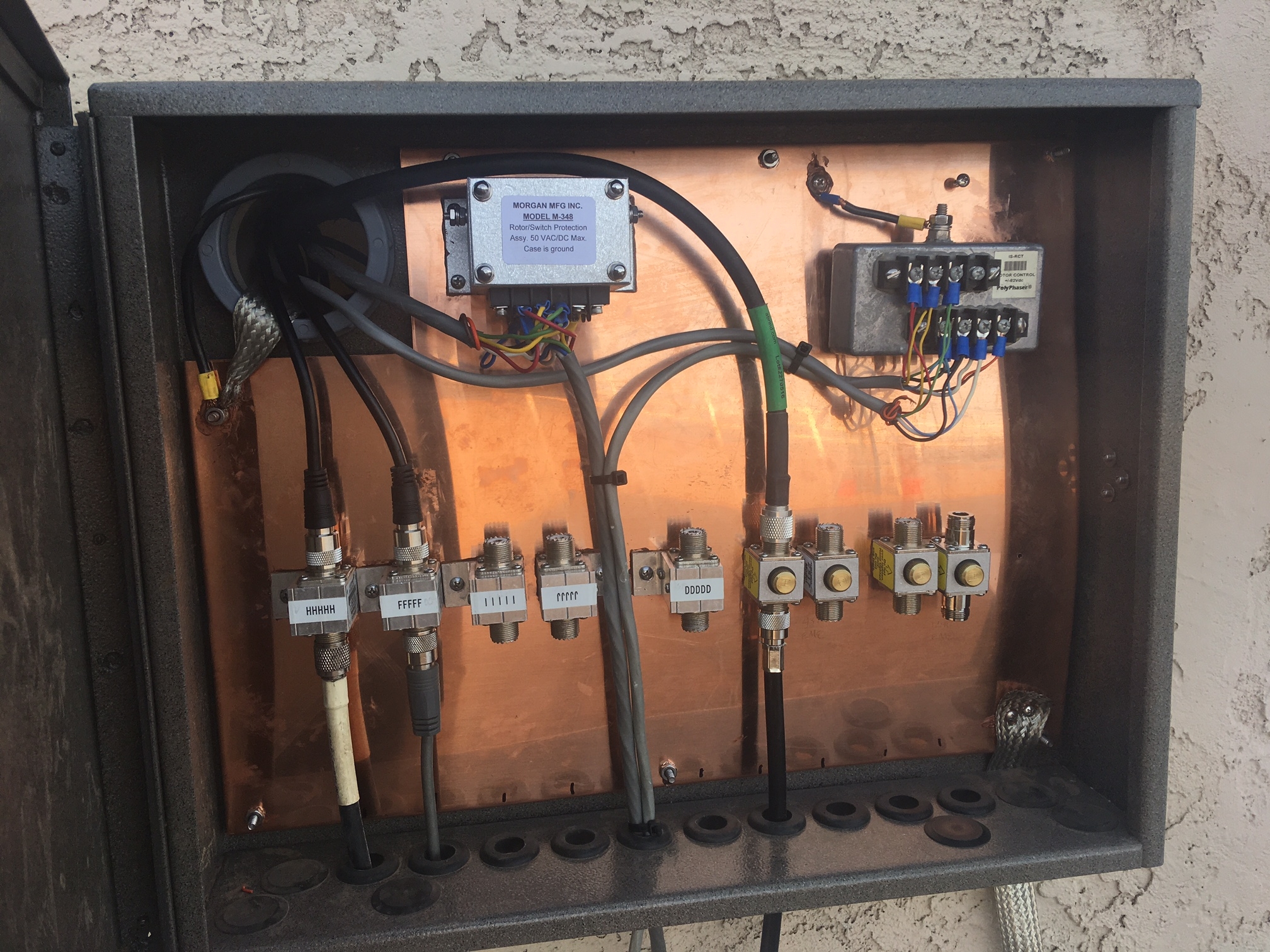 Shack Entry Panel – Lightning Arrestor – N1AV (x-N1RWY) on the air